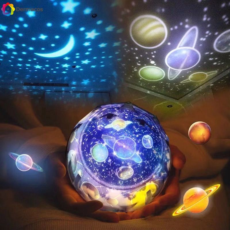【derma】 LED Night Light Starry Sky Universe Planet Rotating Projector ...