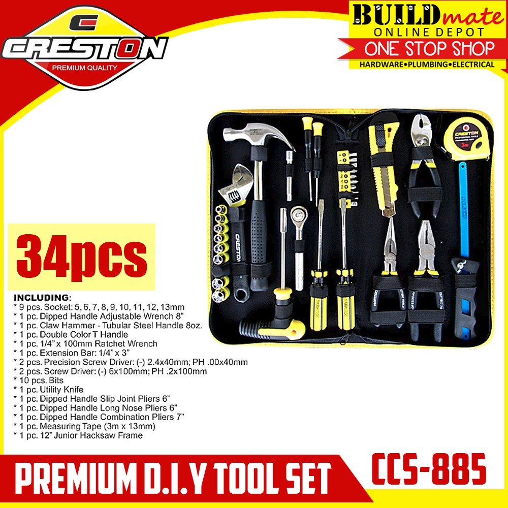 CRESTON Premium DIY Tool 34pcs/SET CCS-885 | Shopee Philippines