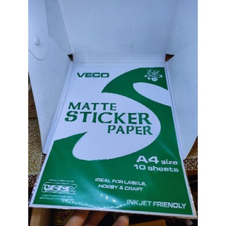 Veco Sticker Paper by 10 sheets A4 size ( matte / glossy ) | Shopee ...