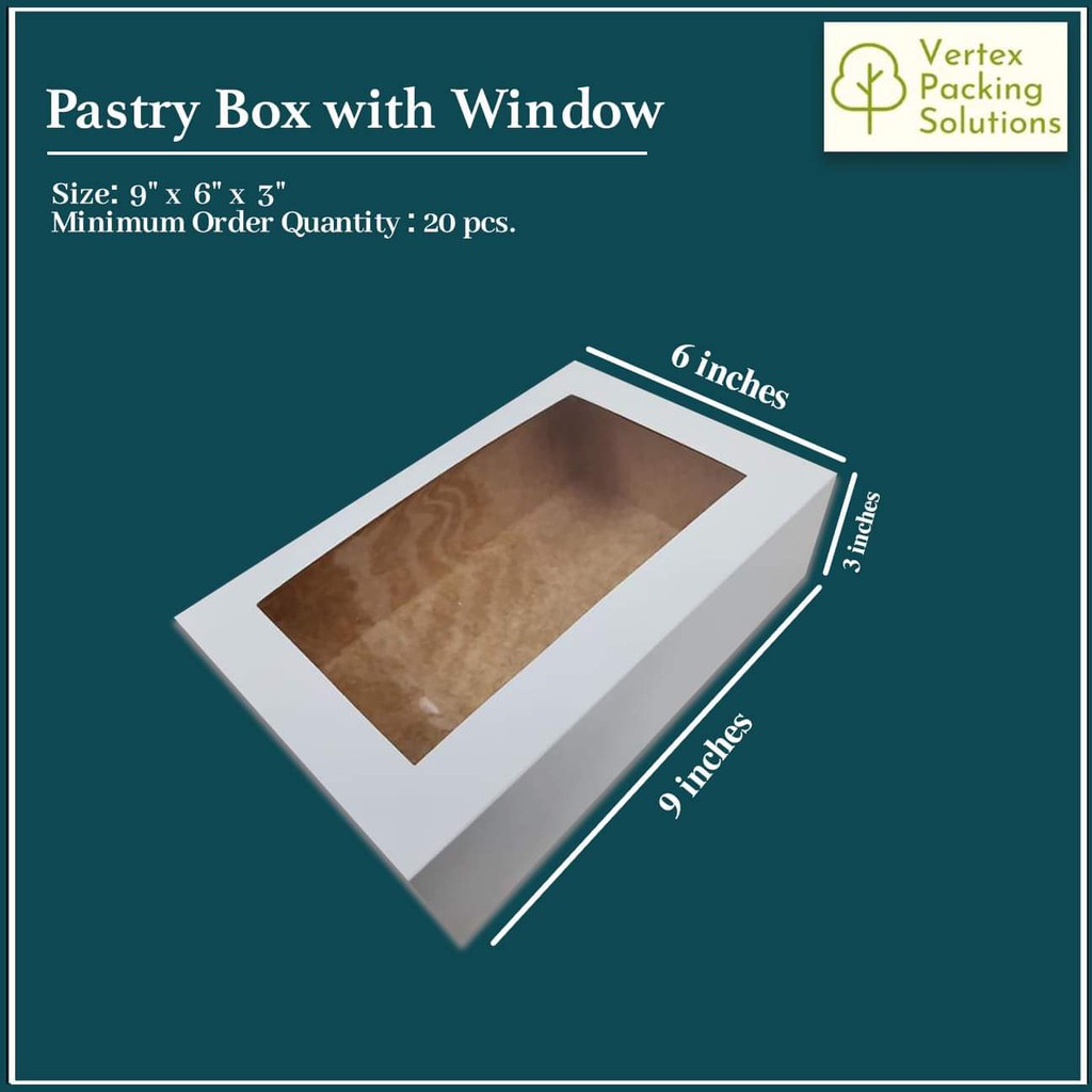 20PCS Cake and Pastry Box 9x6x3 with Window. For cake, donuts, pastries ...