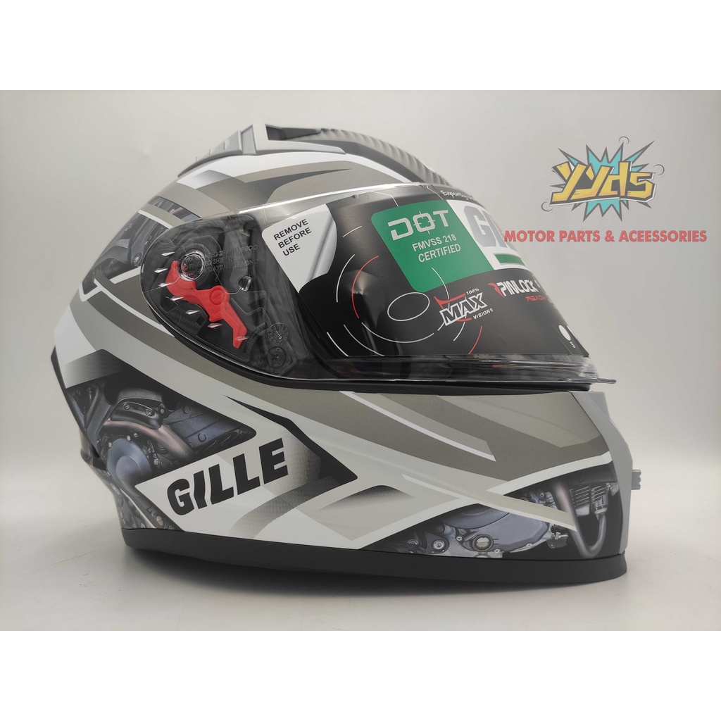 Gille 135 GTS Series V1 Surprise Full Face Dual Visor Motorcycle Helmet ...