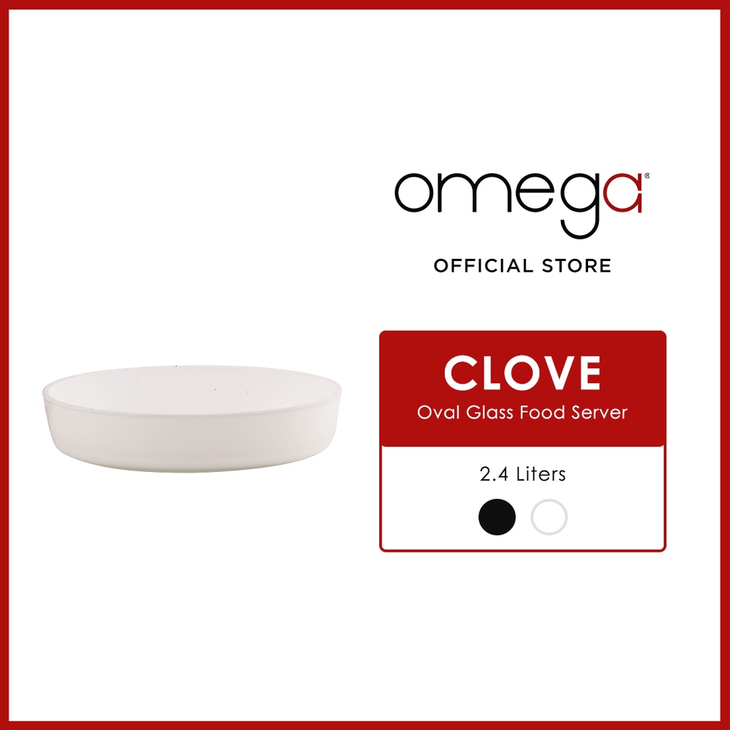Omega Clove 2.4 Liters Oval Glass Food Server with Imported Non-Stick ...