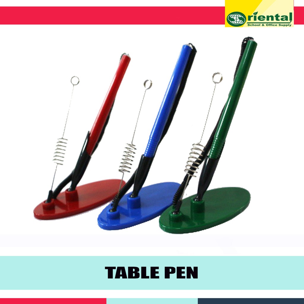 Table Pen with String and Base - Standing Pen - Counter Desk Pen - With ...