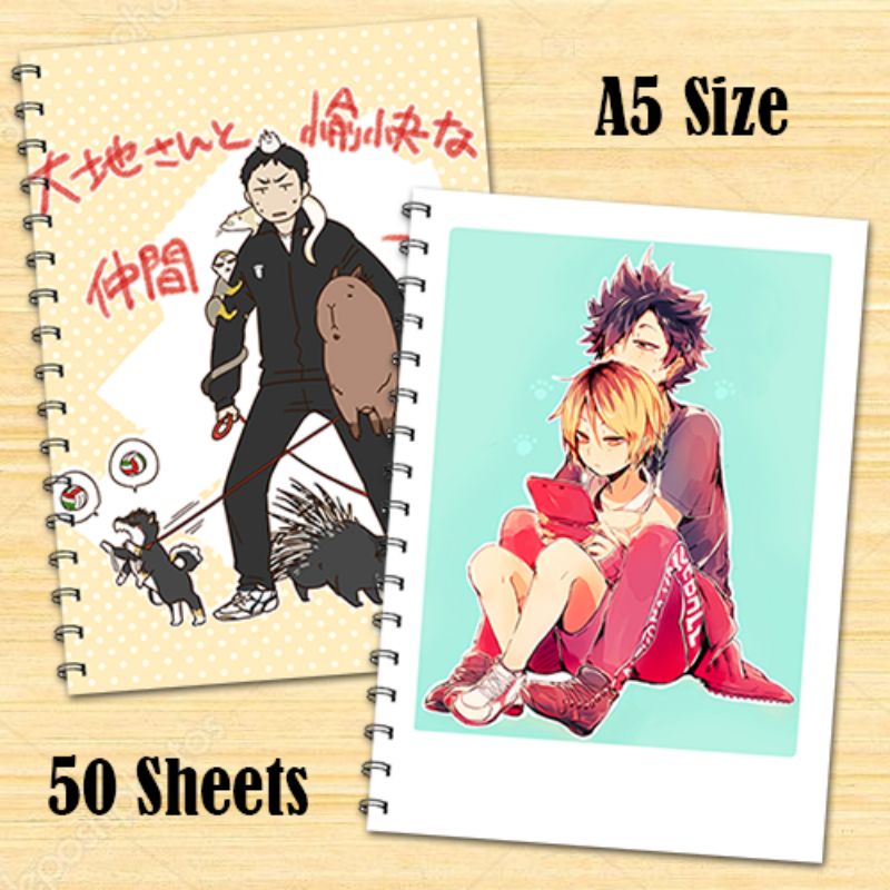 A5 Size Haikyuu Anime Notebook Haikyuu!! Stationary Notes Spring ...