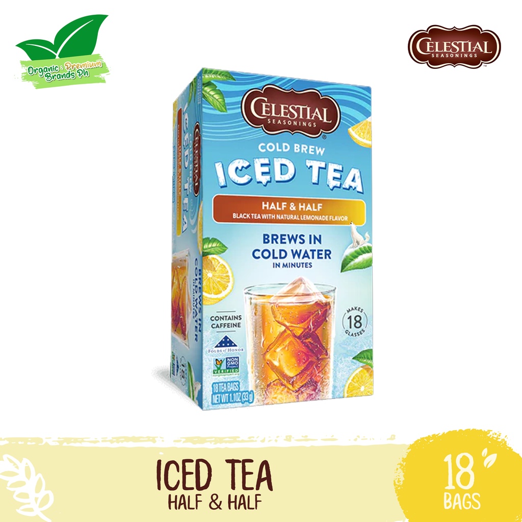 CELESTIAL SEASONINGS COLD BREW ICED TEA Half & Half Black Tea - 18 Tea ...
