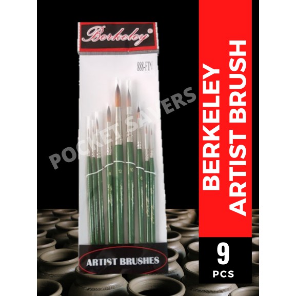 Berkeley Artist Brushes Set of 9 (888 Fine Tip, Acrylic Paint Brush ...