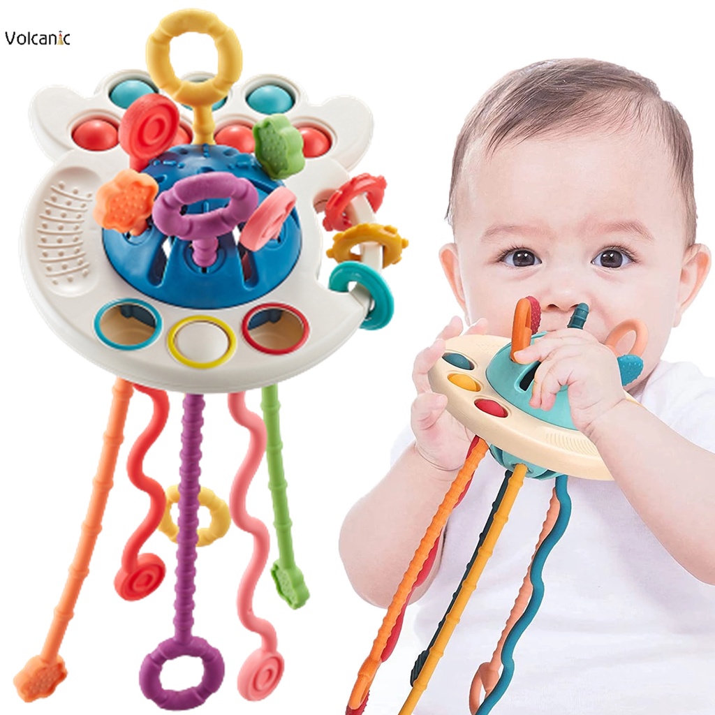 Baby Sensory Toys Montessori Pull String Interactive Educational Toy ...