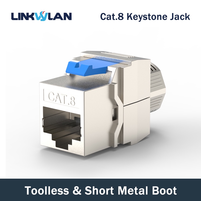Linkwylan LW-KJ119-C8 RJ45 Cat8 Keystone Jack 40G 2000MHz Shielded For Cat 8 Cable Face Plate ...