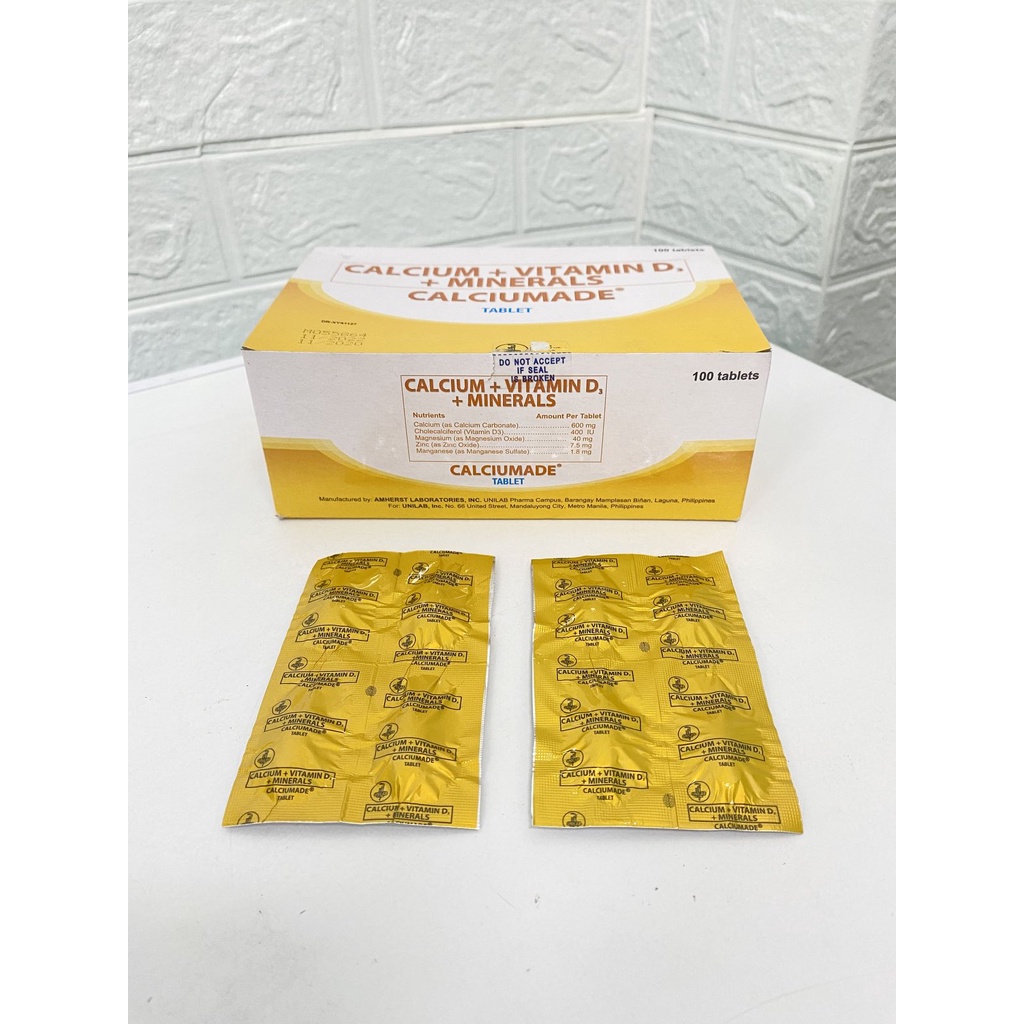 Calciumade Calcium Vitamin D3 Minerals Tablet By 8s Medic One