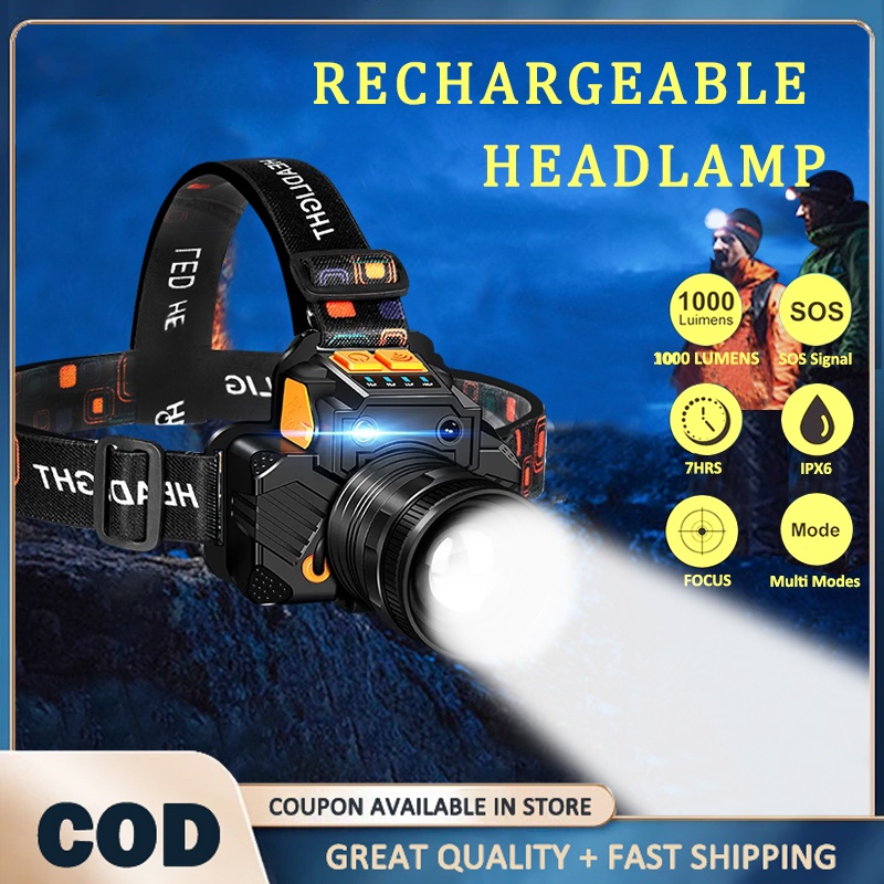 LED Headlamp Flashlight Head Light USB Rechargeable Waterproof For ...
