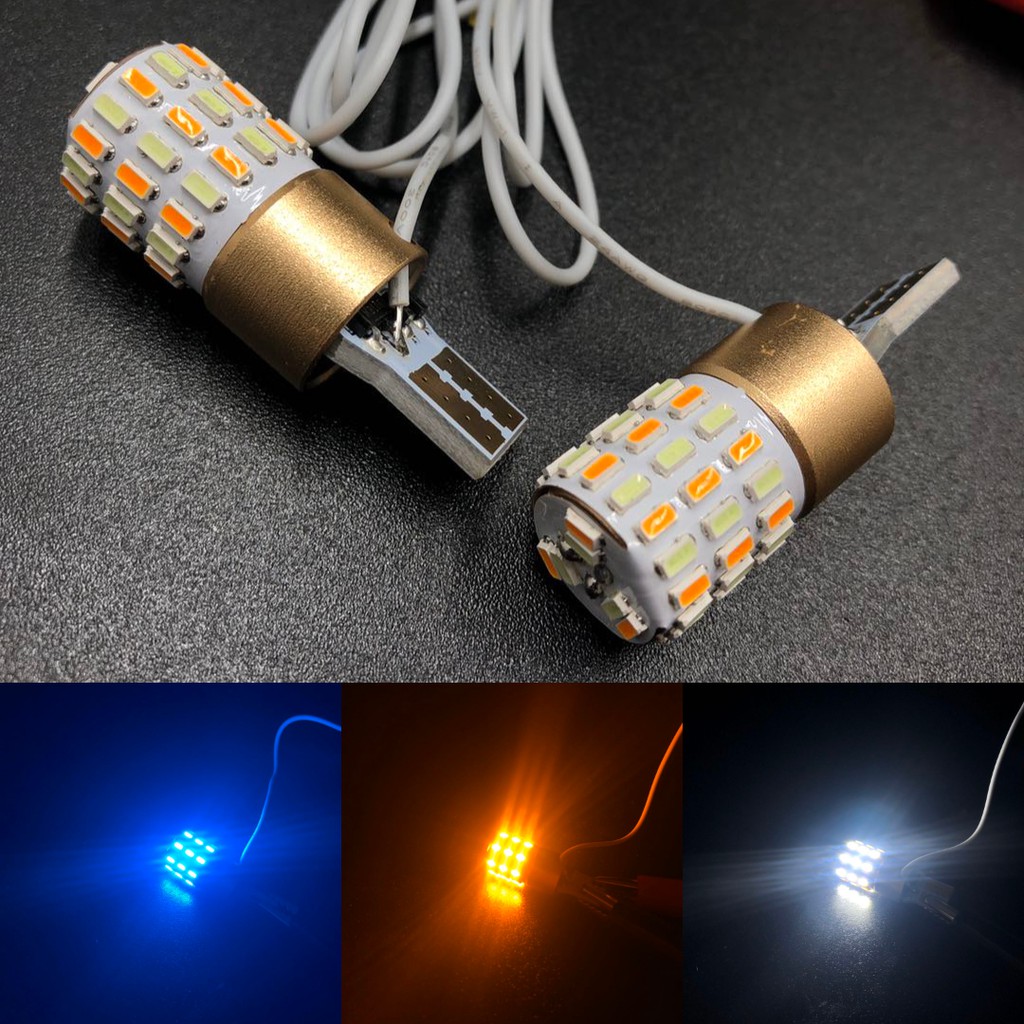 MOTORCYCLE/ CAR T15 DUAL CONTACT SIGNAL LIGHT PARK LIGHT DUAL COLOR ...