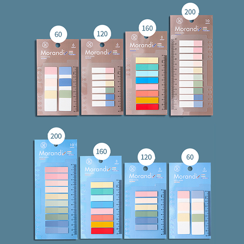 Multi-specification Morandi Color Index Sticky Note with Ruler Student ...