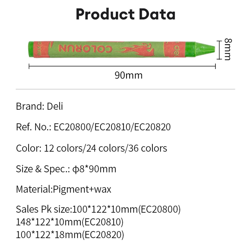 Deli 12/18/24 Colors Crayon Set For Kids Children Painting Coloring ...