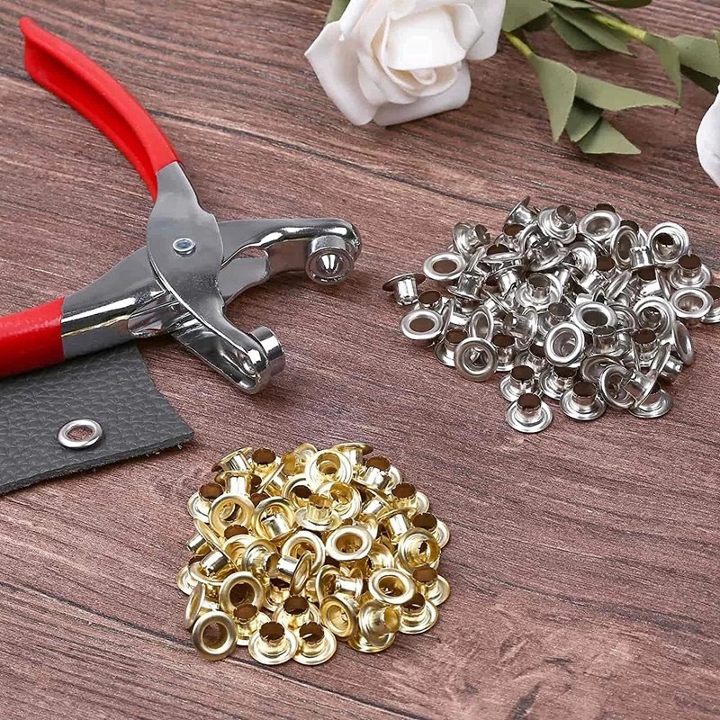 140mm Grommet Eyelet Pliers Shoes Eyes Clamp 50 Eyelets Fabric Paper ...