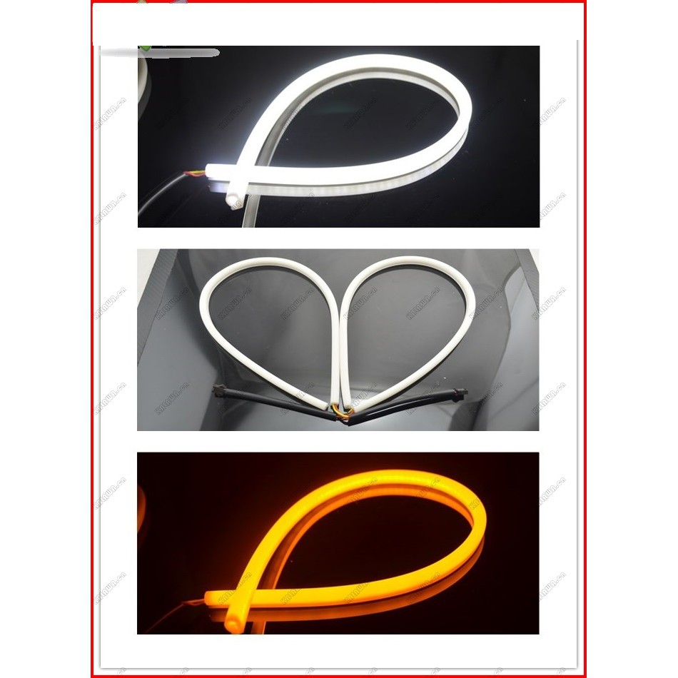 Eyeline 60cm Tube LED DRL flexible White/Yellow strip lights SET OF ...