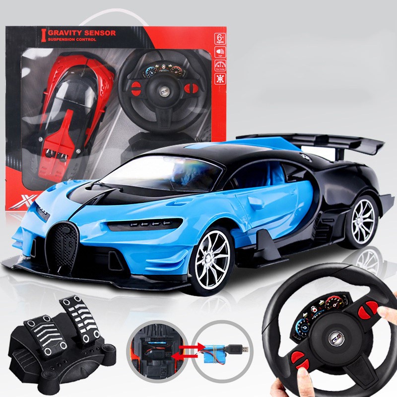 Kids Remote Control Car Racing Model Toys With Steering Wheel Gravity Induction And Foot Peda ...