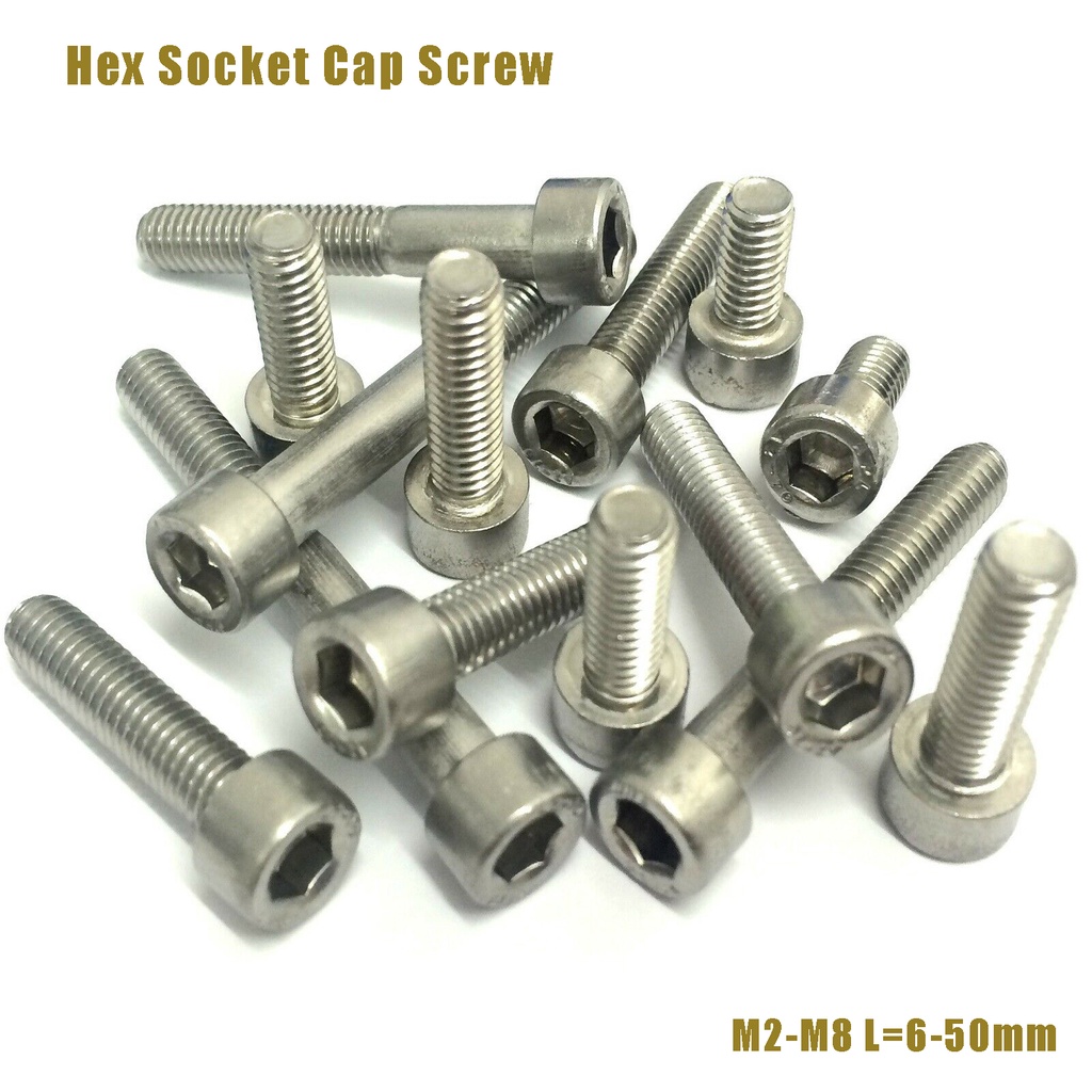 1/5/10/25pcs M2 M3 M4 M5 M6 M8 201 A2 Stainless Steel Black Hexagon Hex Socket Head Cap Allen ...