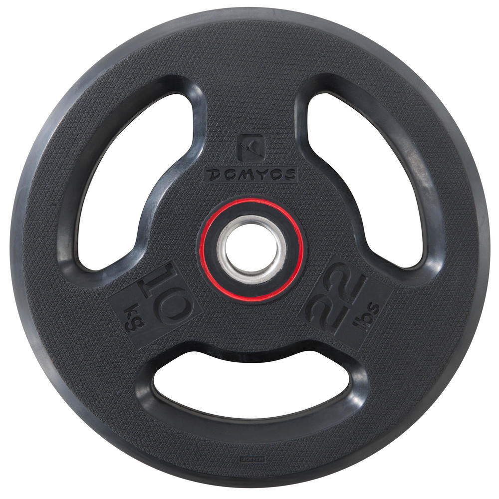 Decathlon Domyos Rubber Weight Disc with Handles 28 mm 10 kg | Shopee ...