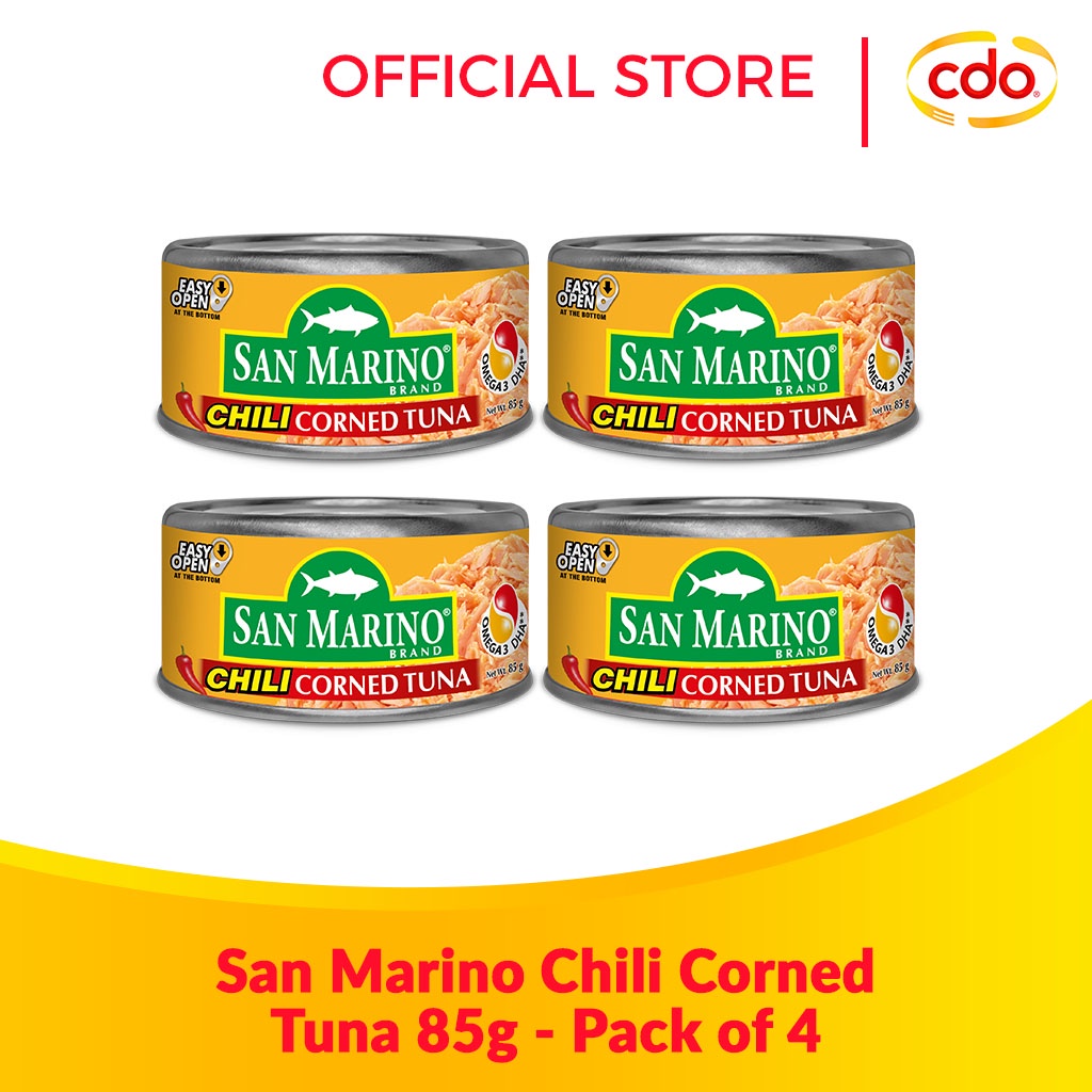SAN MARINO Chili Corned Tuna 85g - Pack of 4 | Shopee Philippines
