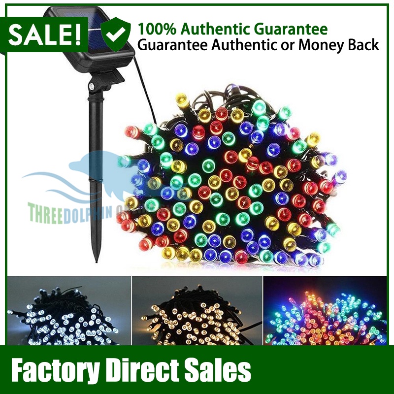 TH 100/200 LED 8 Lighting Modes Solar String Light Party Outdoor ...