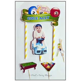 PERSONALIZED CAKE TOPPER ( Billiard Theme) | Shopee Philippines