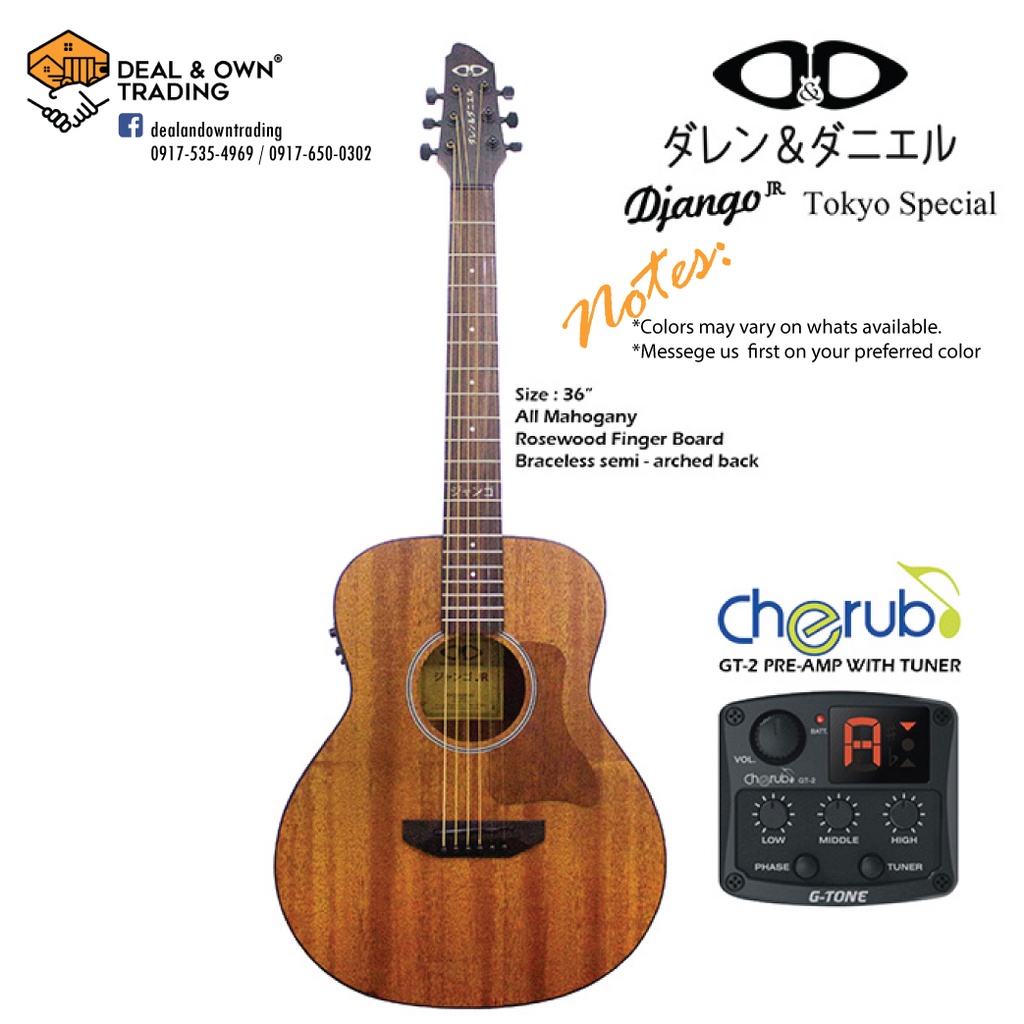 D&D Django Jr. Tokyo Special Acoustic GT-2 w/ Bag (Natural) | Shopee ...