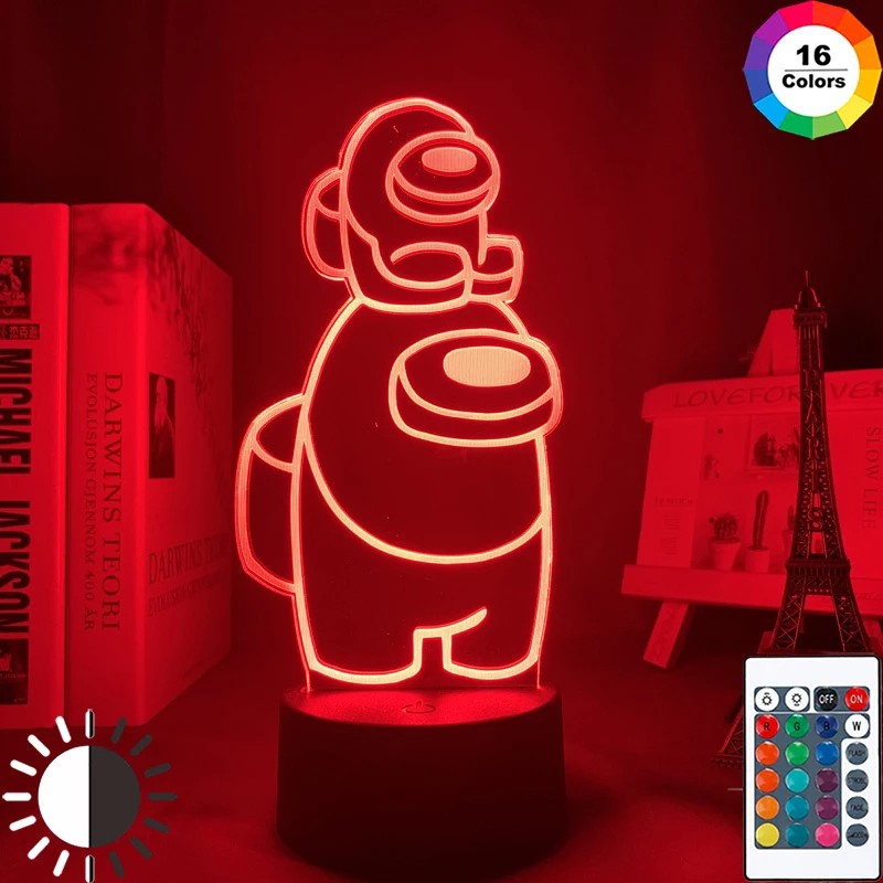 LED 3d Night Light Lamp Game Among Us Light for Bedroom Decor Cool Gift ...