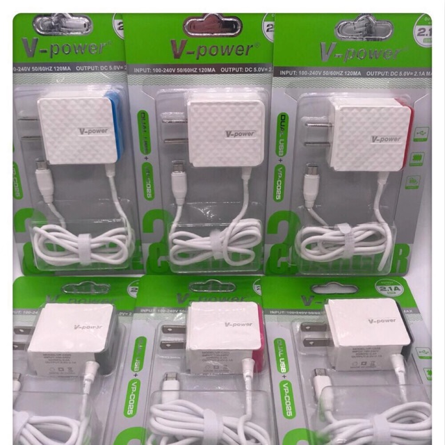 Vpower fast charger Android/Micro/V8 ios ip 5 6 7 8 TypeC | Shopee ...