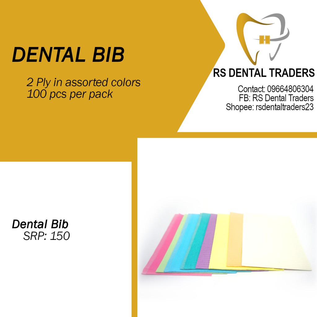Dental Bib by MEDICOM 2 ply 100 pcs assorted colors 2ply | Shopee ...