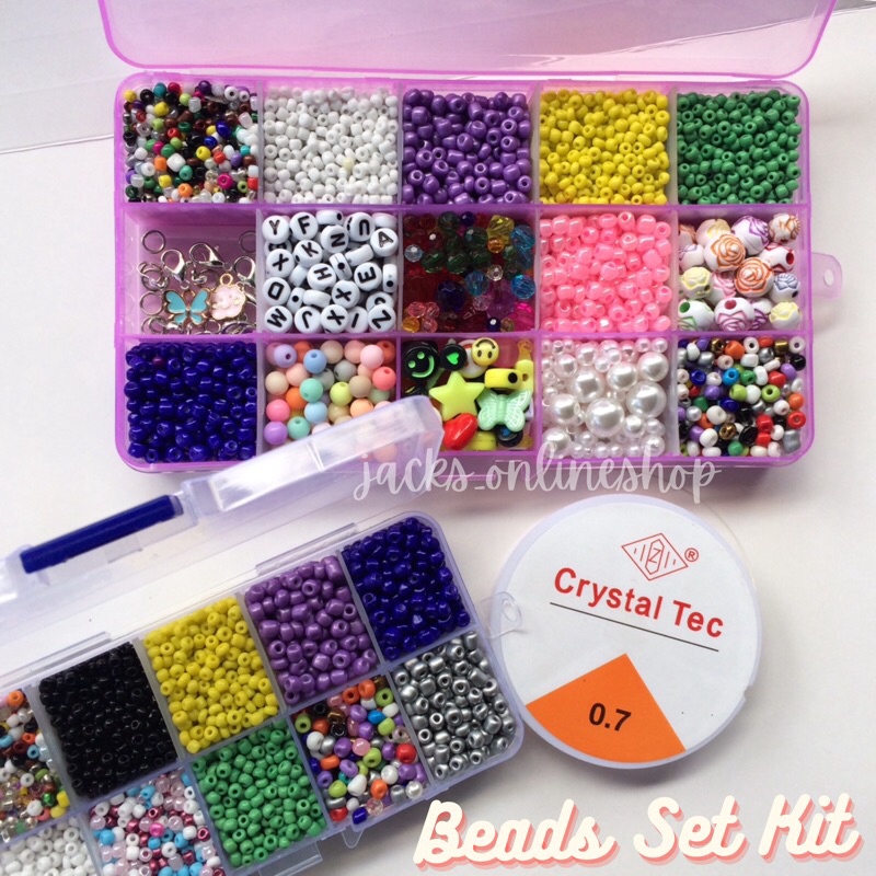 DIY BEADS SET WITH ORGANIZER / BEADS FOR MAKING MASK LANYARD ...
