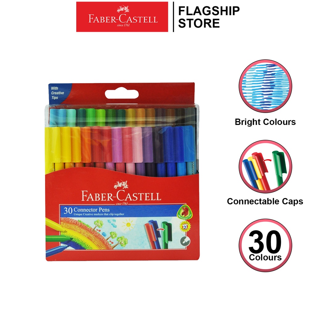 Faber-Castell Connector Pen 30 colors [1211300A] | Shopee Philippines