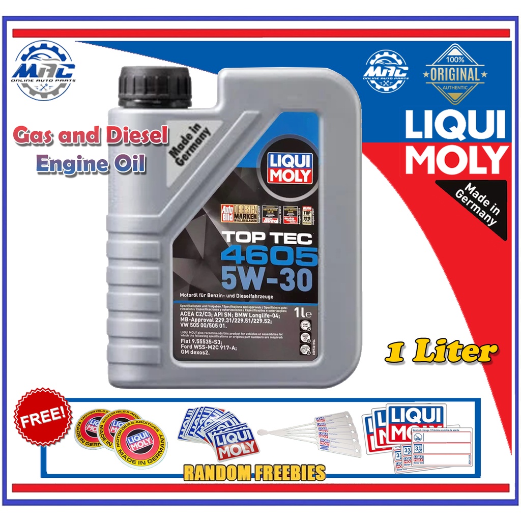 Liqui Moly Top Tec 4605 SN/CF 5w30 Dexos 2 Fully Synthetic Technology 1 ...
