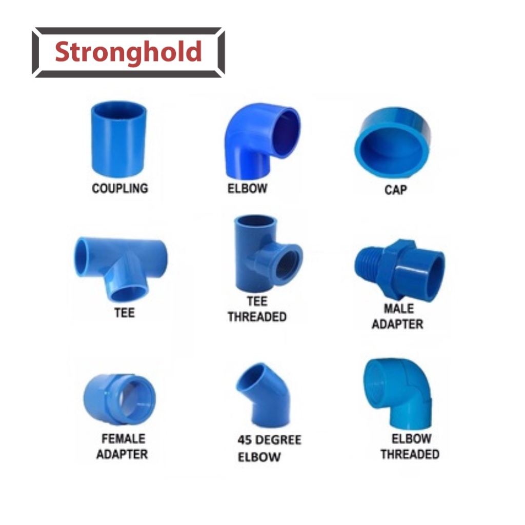 PVC Blue Fittings 1/2" to 1" (Elbow, Tee, Coupling, Male Adaptor ...