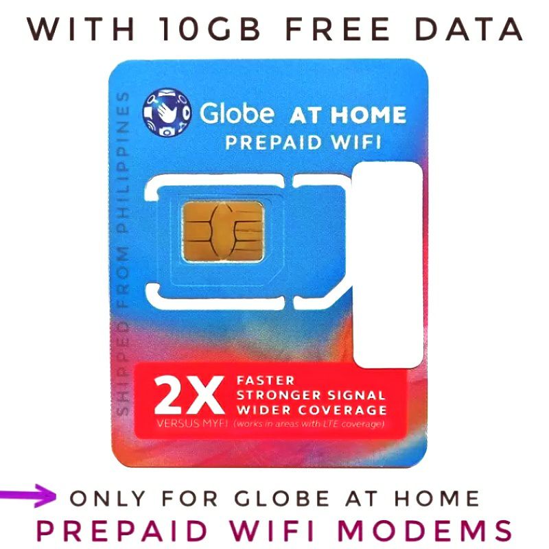 Globe at Home Prepaid Sim Card + 10GB Data- 3G 4G LTE Sim for Globe ...