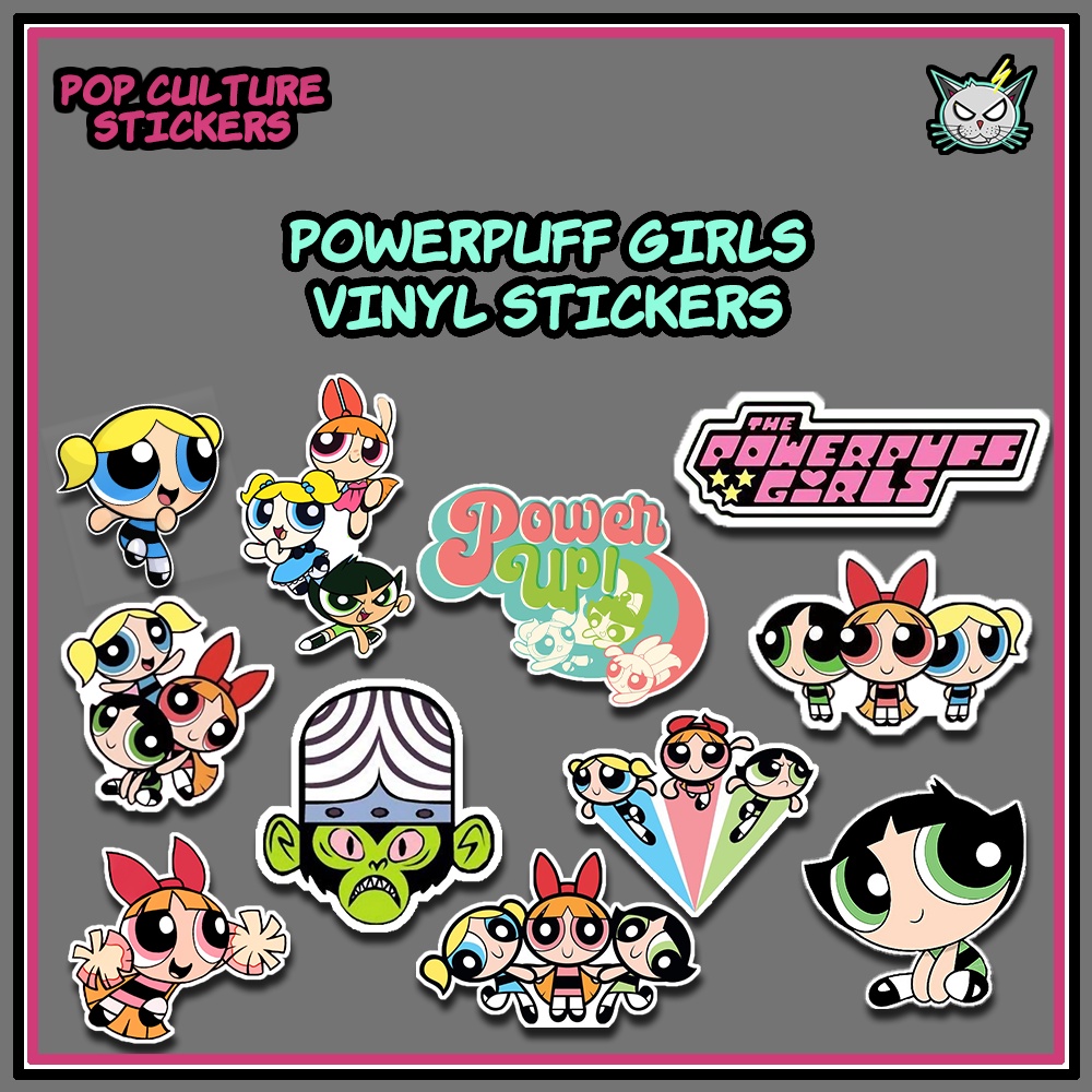 Cartoon - Cute Powerpuff Girls Vinyl Sticker Pack (15 pcs) Tumbler ...