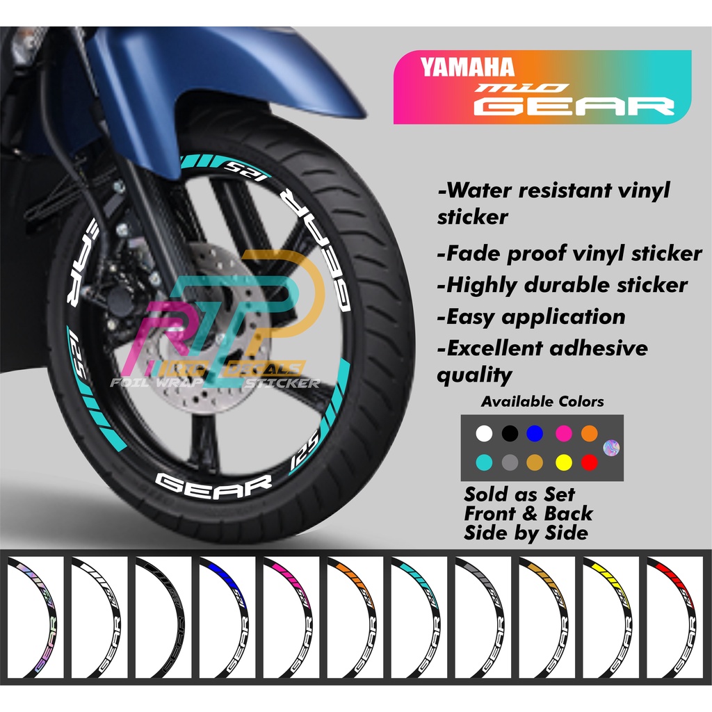 Yamaha Mio Gear Mags Decals Sticker Front & Back Side by Side 4pcs Set ...
