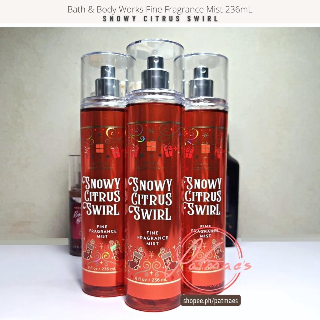 Bath and Body Works Fragrance Mist Snowy Citrus SwirL 236mL (sold each ...