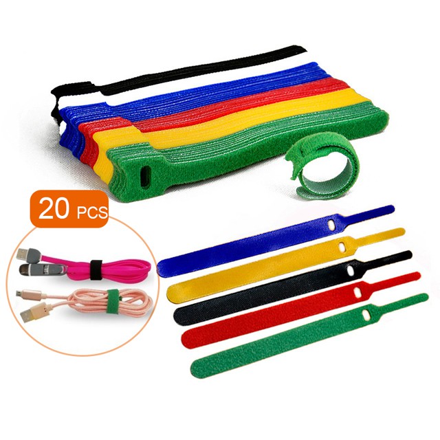 20pcs Mini Velcro Cable Winder Strap, Wire Organizer Cable Fastener ...
