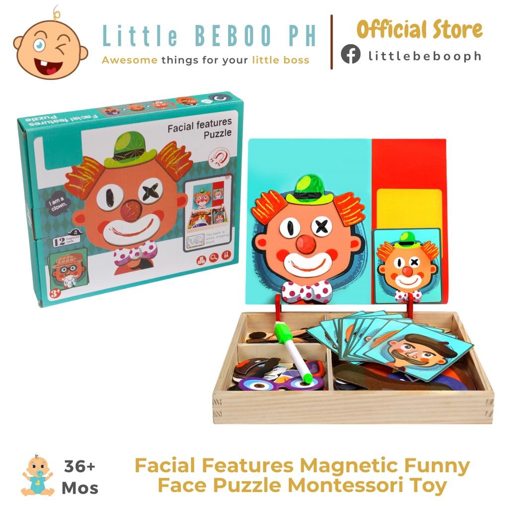 Facial features magnetic funny face puzzle stickers Early childhood ...