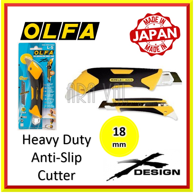 Olfa Heavy Duty Anti-Slip Cutter L5 Made in Japan 18mm | Shopee Philippines