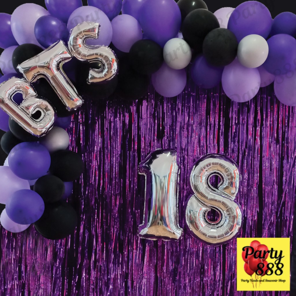BTS theme party decoration 68 pcs purple BTS birthday balloon garland ...