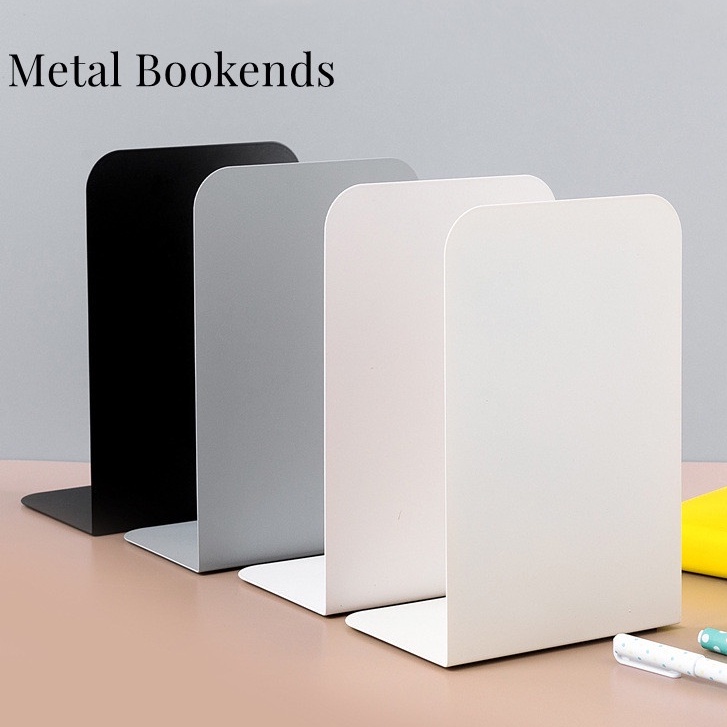 2Pcs Bookends L-shaped Desk Organizer Desktop Book Holder School ...