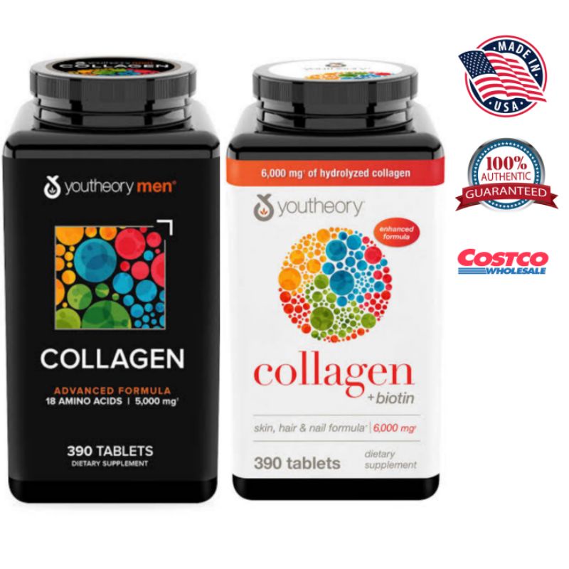 Youtheory Collagen Men/ Women's Advanced Formula, 390 Tabs, USA ...