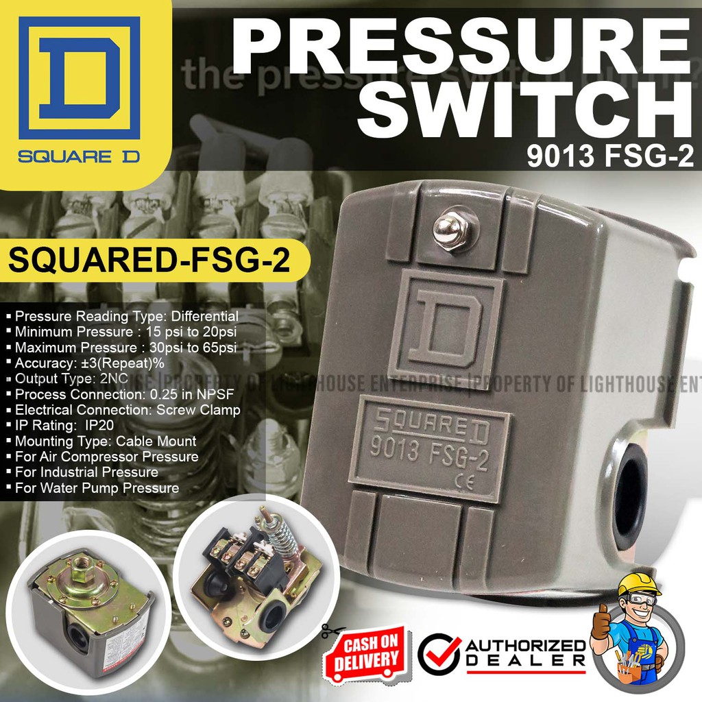 Original SQUARE D Pressure Switch 9013 FSG-2 (SQUARED-FSG-2 ...