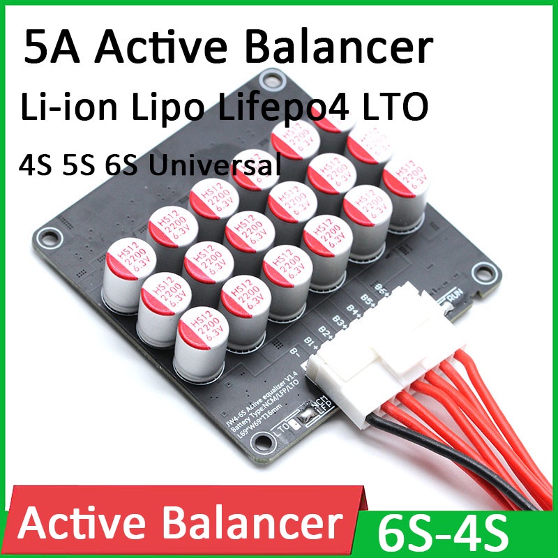 4S 5S 6S 5A Lithium Battery Active Balance Board Capacitive batteries ...