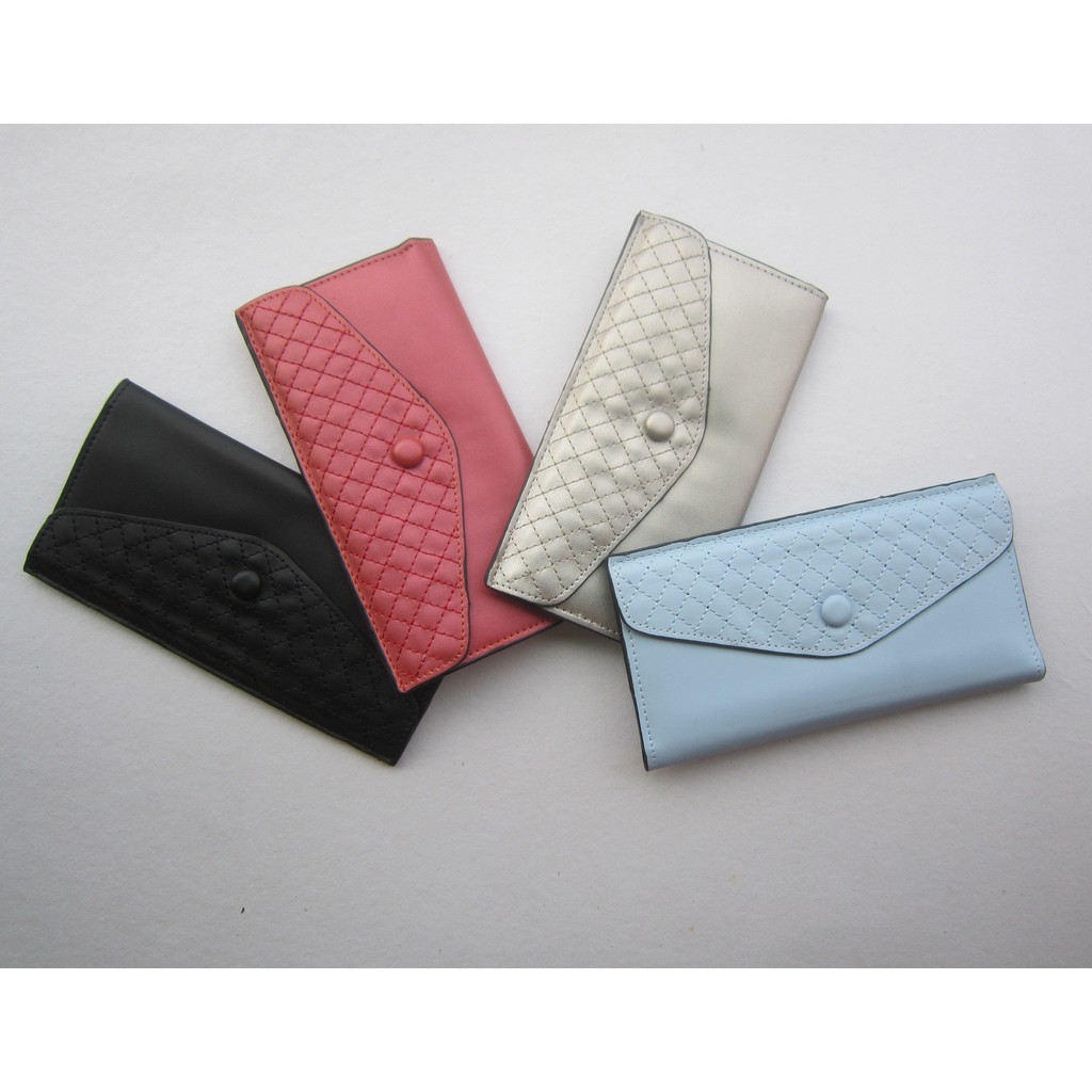 Pastel PVC Quilted Flip Cover Long Wallet Organizer | Shopee Philippines
