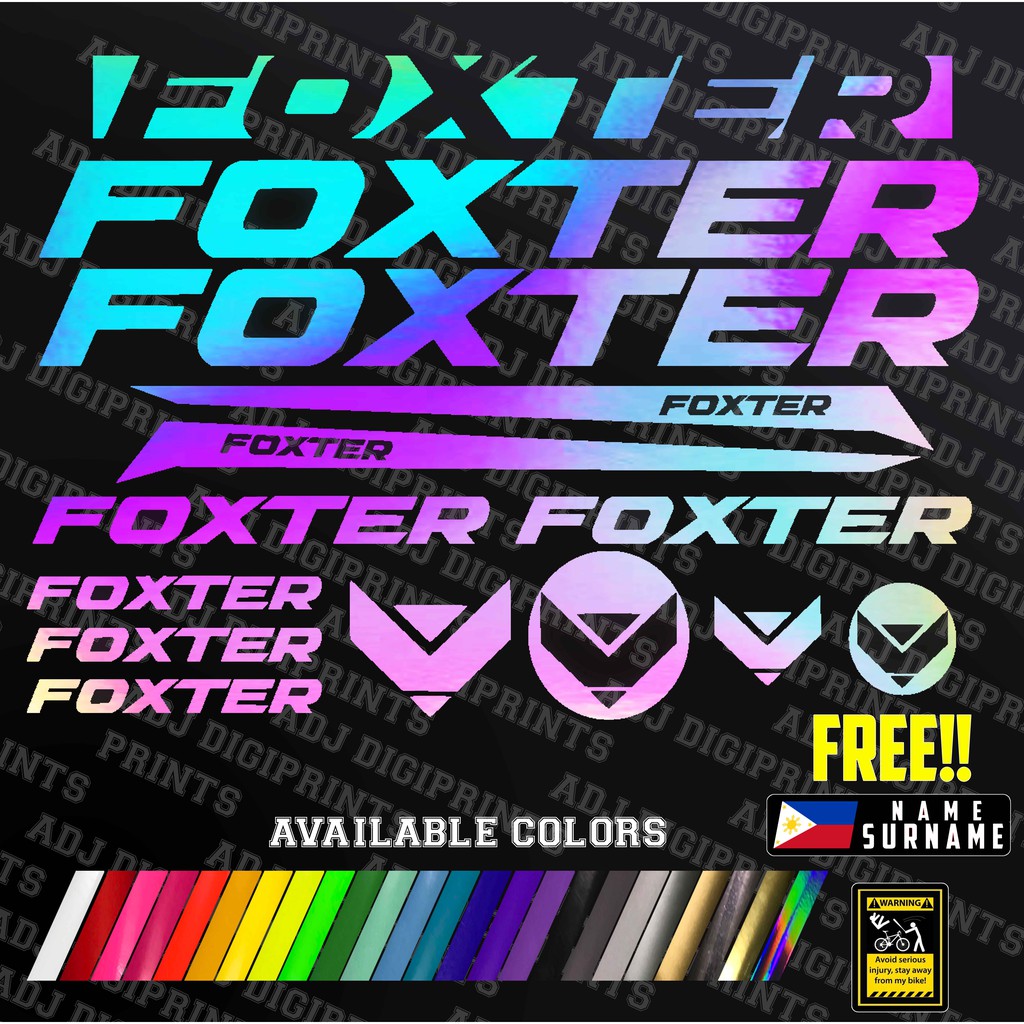 FOXTER Bike Frame Decals Set for MTB SPECIAL COLOR VINYL | Shopee ...