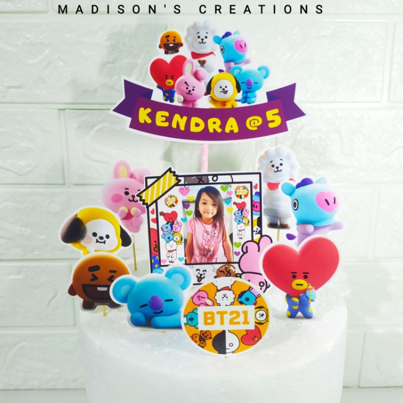 BTS & BT21 Personalize Cake Topper/Banner (Personalize; High-quality ...