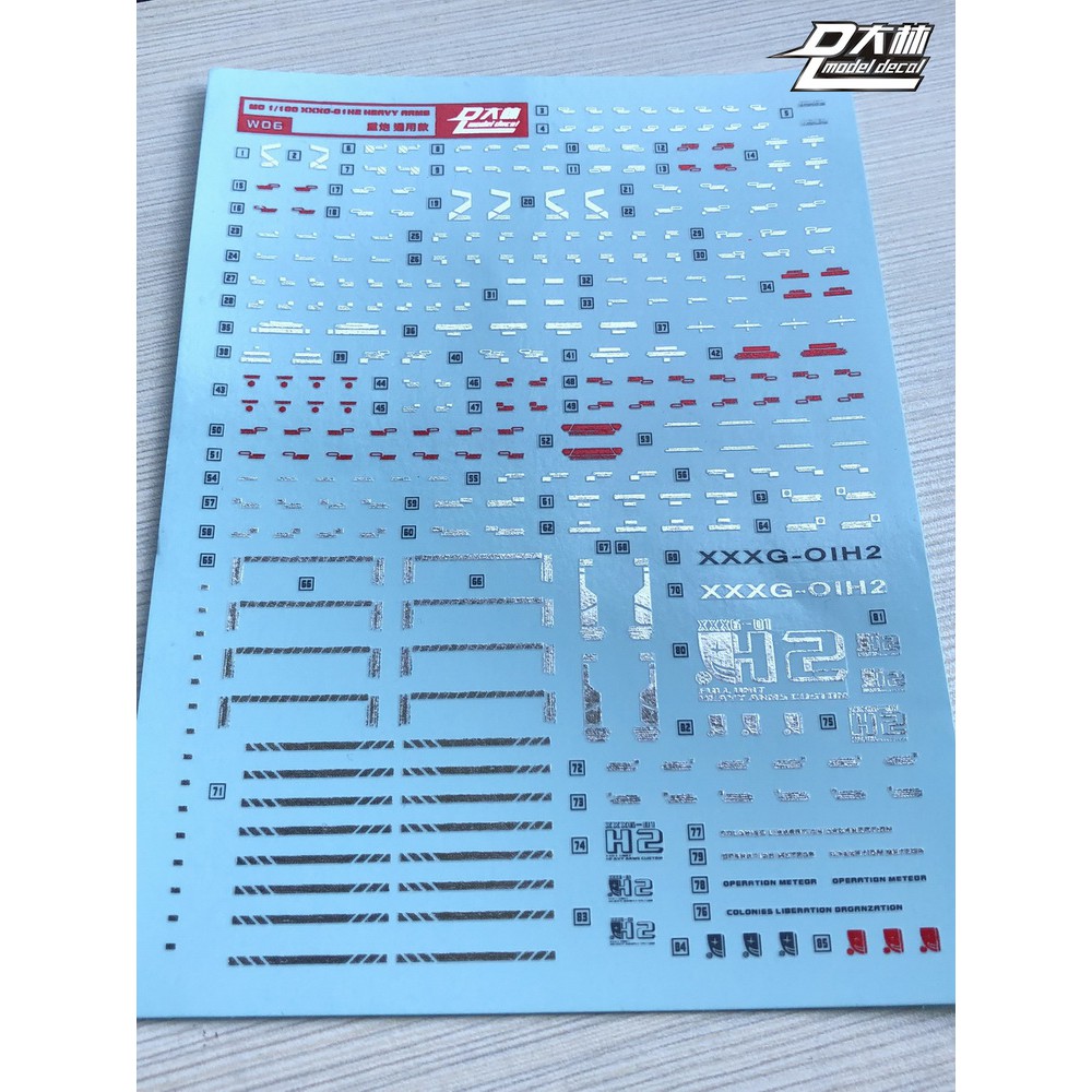 W06 Heavy Arms MG / Kai Custom MG Metallic Water Slide Decal from D.L ...