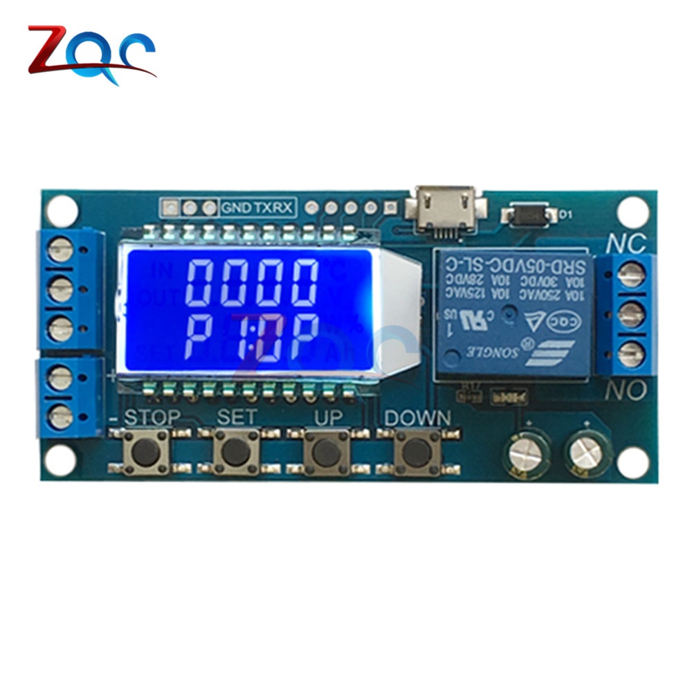Micro USB Digital LCD Display Time Delay Relay Module DC 6-30V Control ...